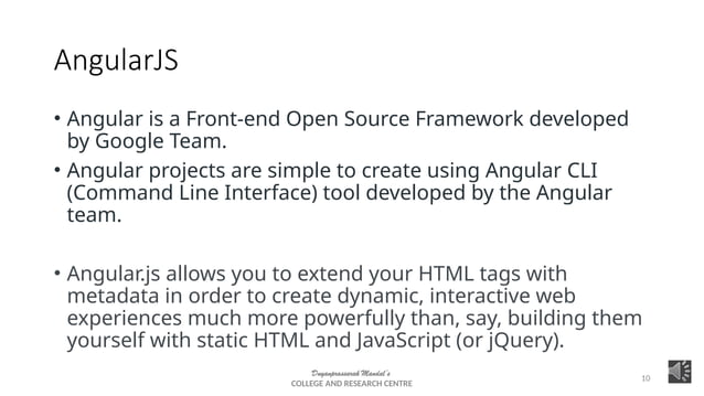 Web Frameworks: MEAN stack web development | PPT