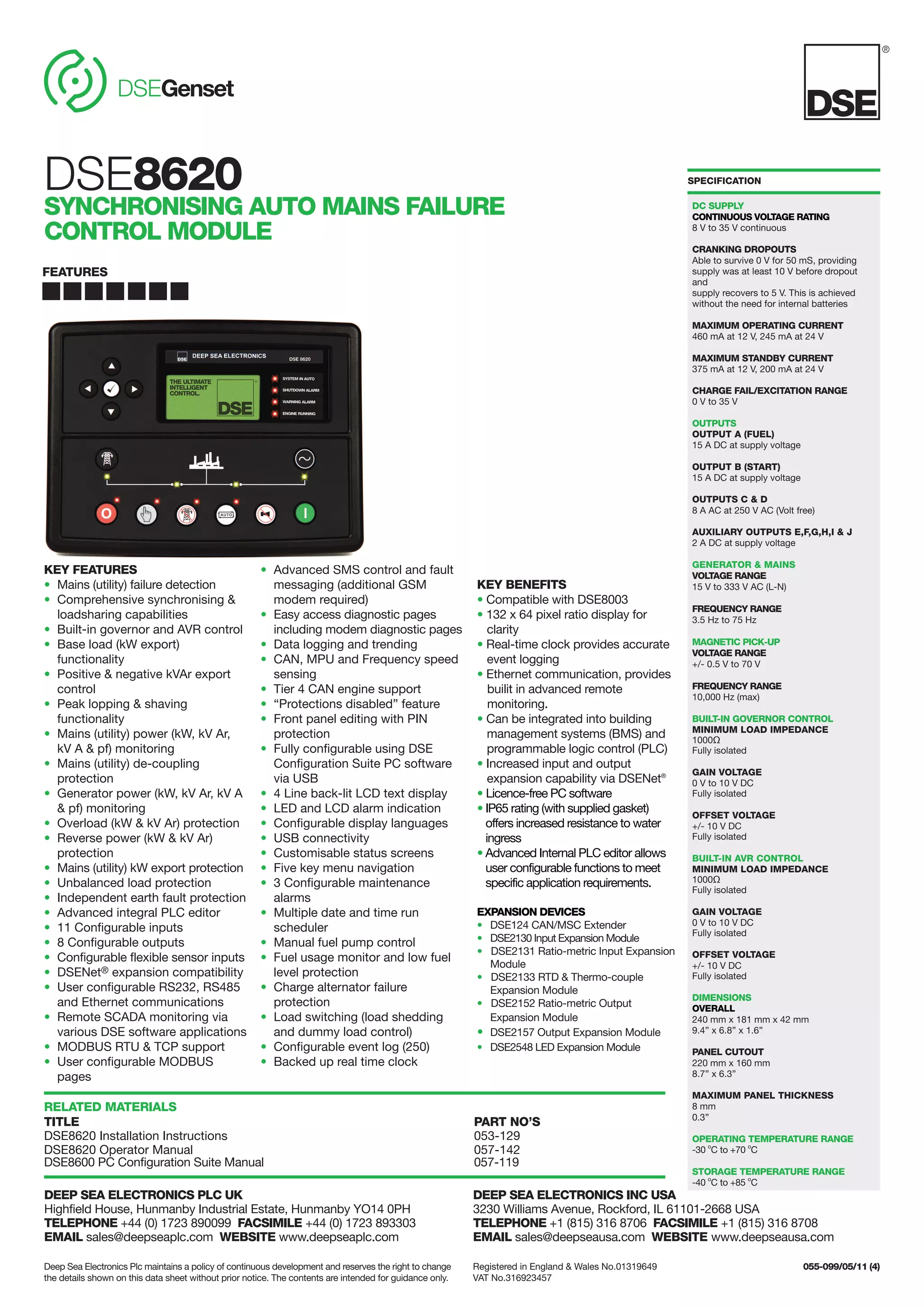 Dse8620 data-sheet | PDF