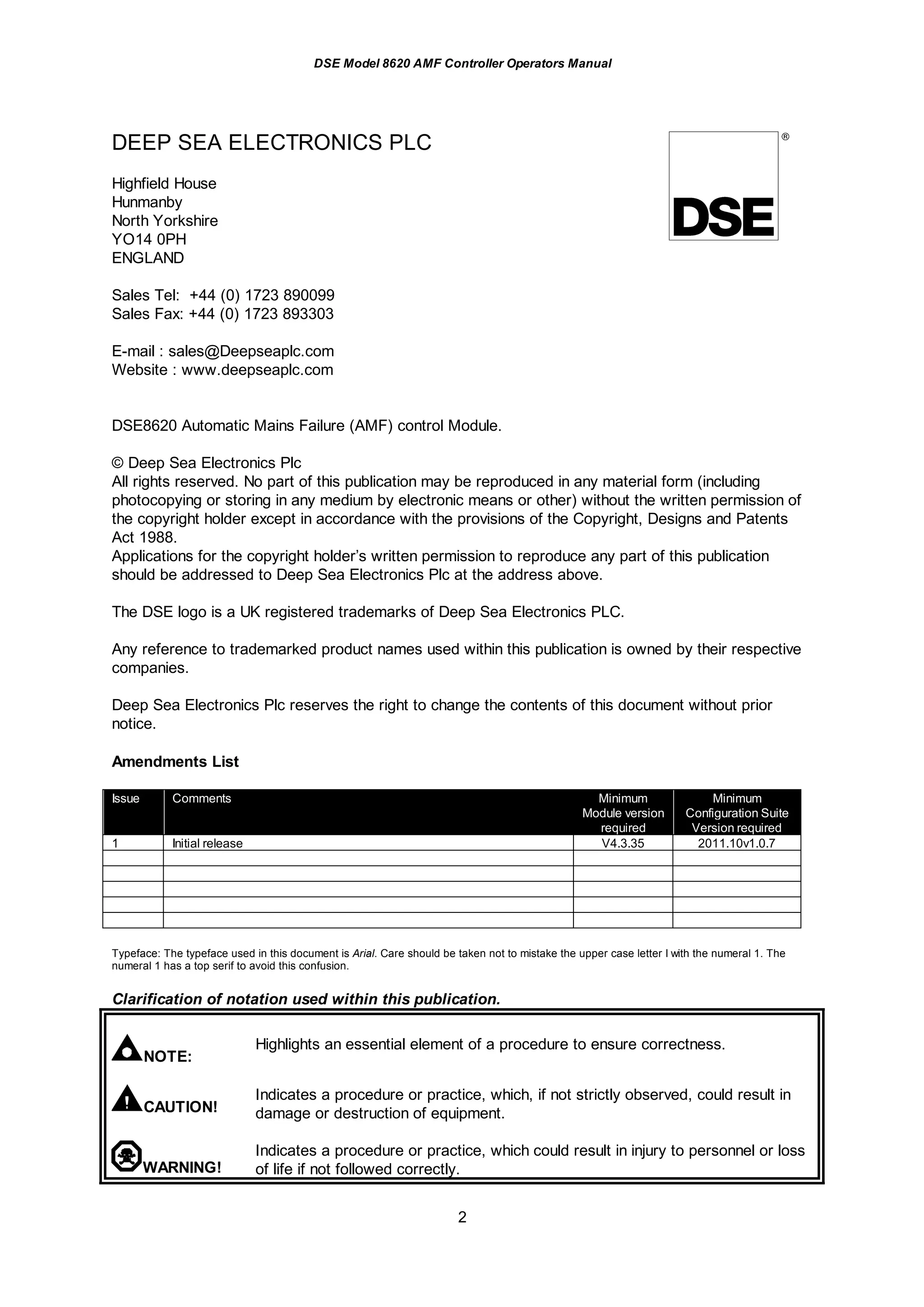 Dse8620 operators-manual | PDF