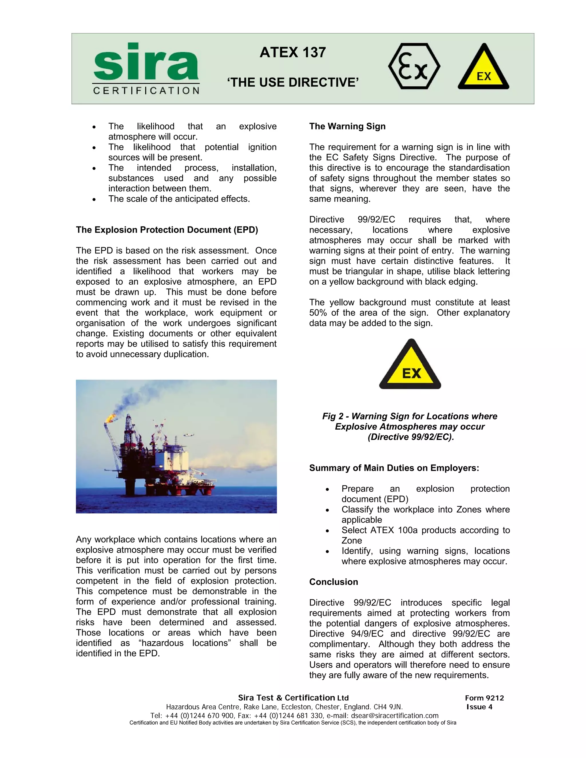DSEAR ATEX 137 - European Directive For The Protection Of Workers ...