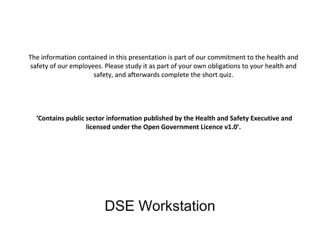 DSE Workstation guidance | PPT