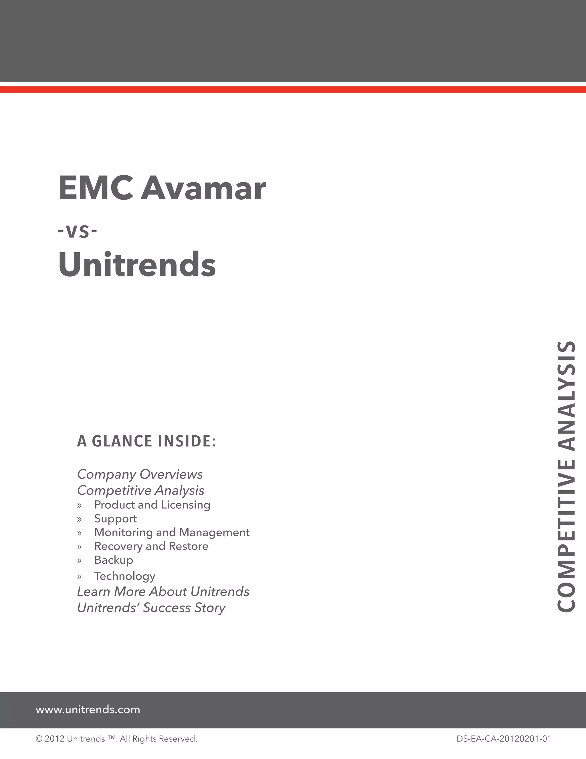 Comparing Unitrends and EMC Avamar | PDF | Operating Systems | Computer Software and Applications