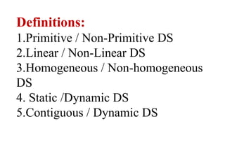 Data structures - unit 1 | PPTX