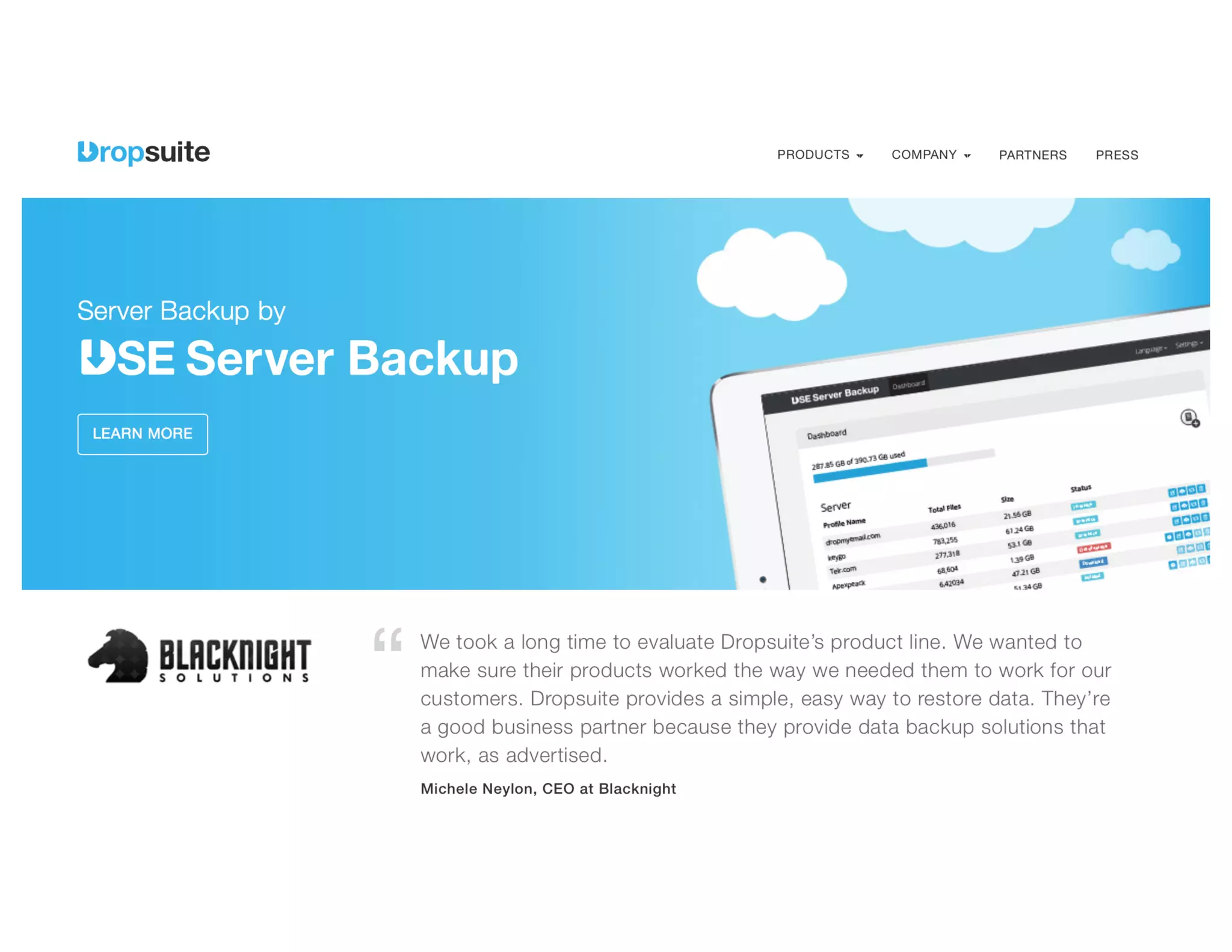DSE Server Backup by Dropsuite | PPT