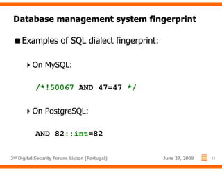 SQL injection: Not Only AND 1=1 (updated) | PDF | Databases | Computer Software and Applications