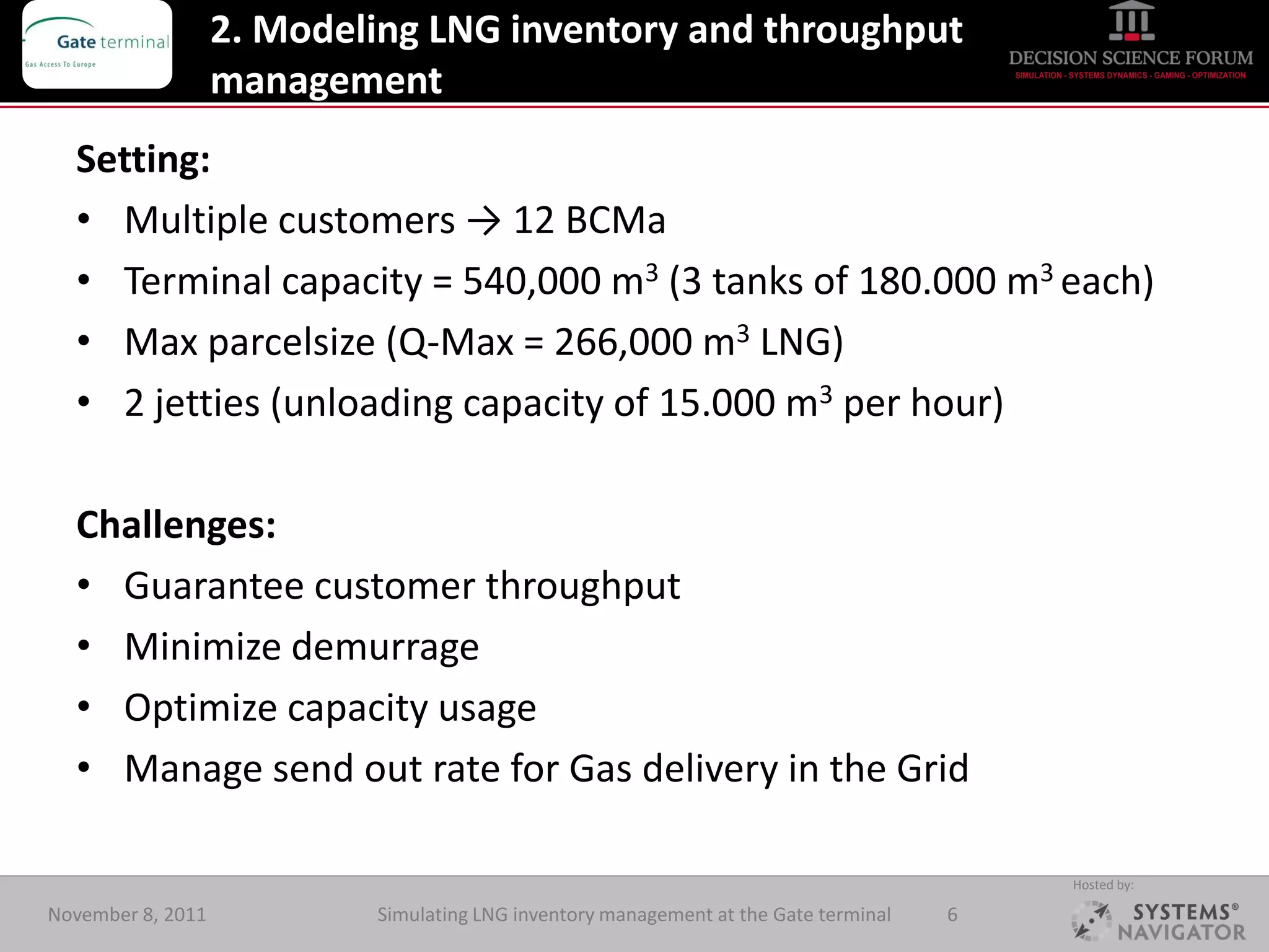 Simulating inventory management ate the GATE LNG import terminal | PDF