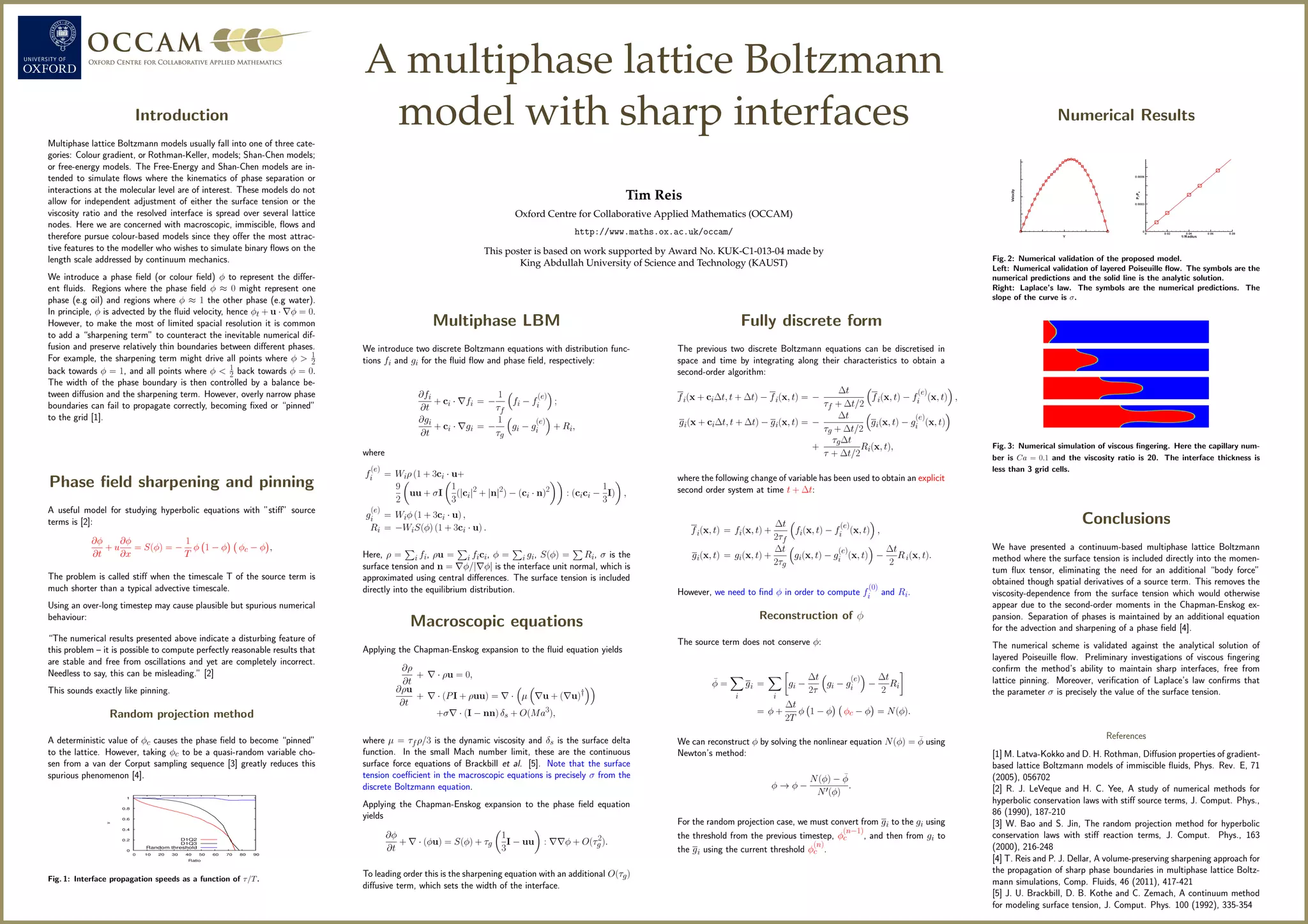 A multiphase lattice Boltzmann model with sharp interfaces | PPT