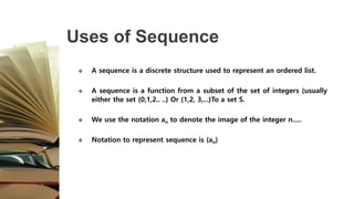 Sequence and Series in Discrete Structure | PPTX