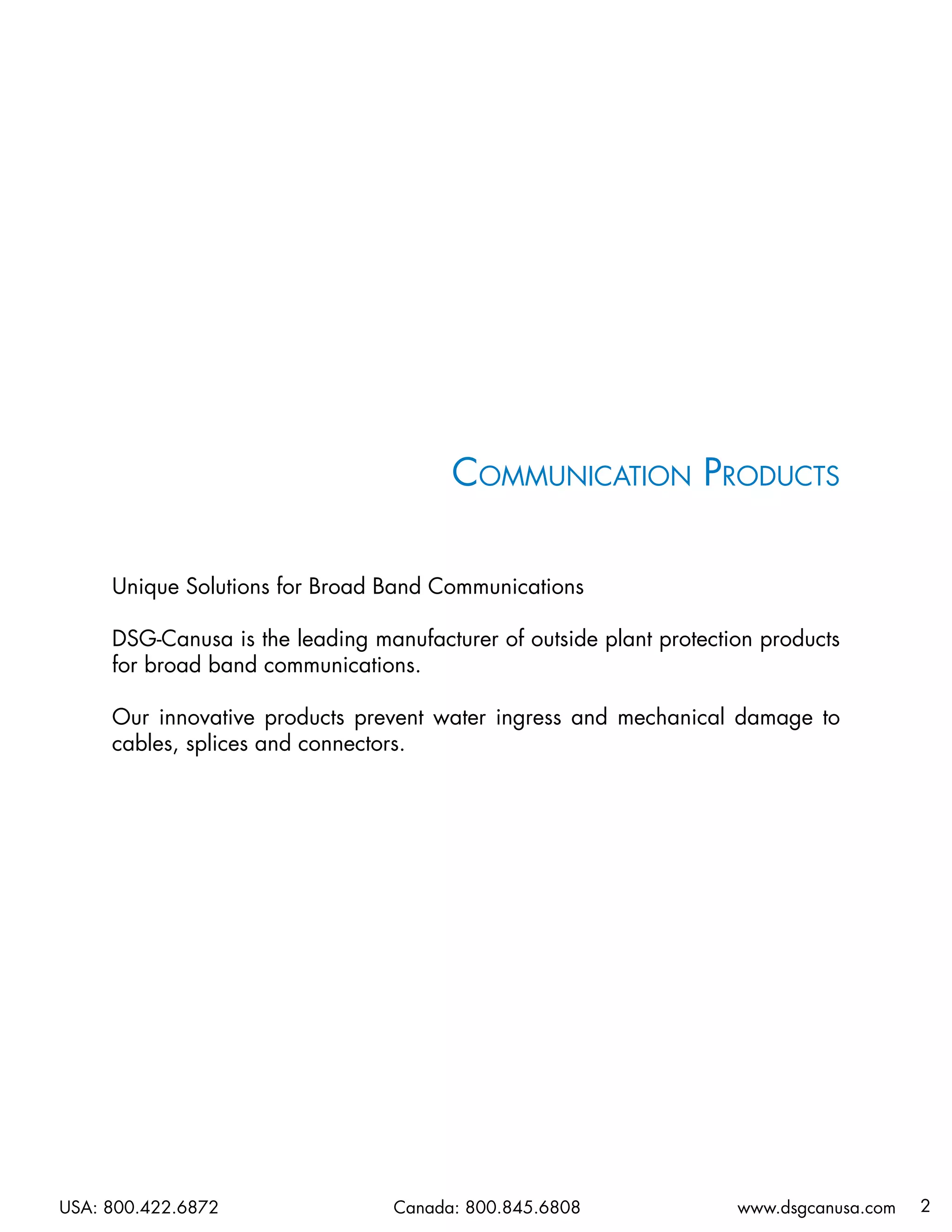 DSG Canusa Heat Shrink for Communications & Fibre Optics | PDF
