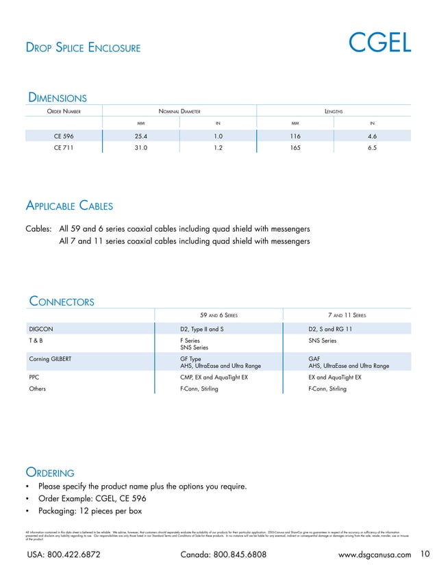 DSG Canusa Heat Shrink for Communications & Fibre Optics | PDF