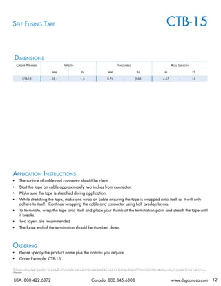 DSG Canusa Heat Shrink for Communications & Fibre Optics | PDF