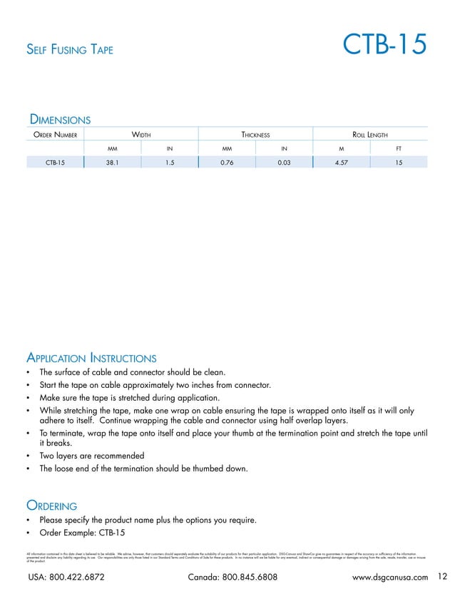 DSG Canusa Heat Shrink for Communications & Fibre Optics | PDF