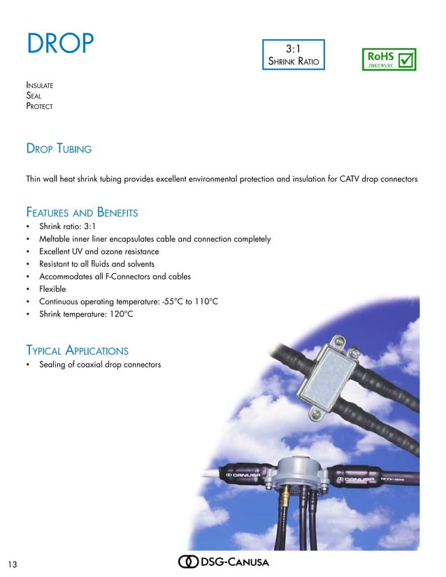DSG Canusa Heat Shrink for Communications & Fibre Optics | PDF