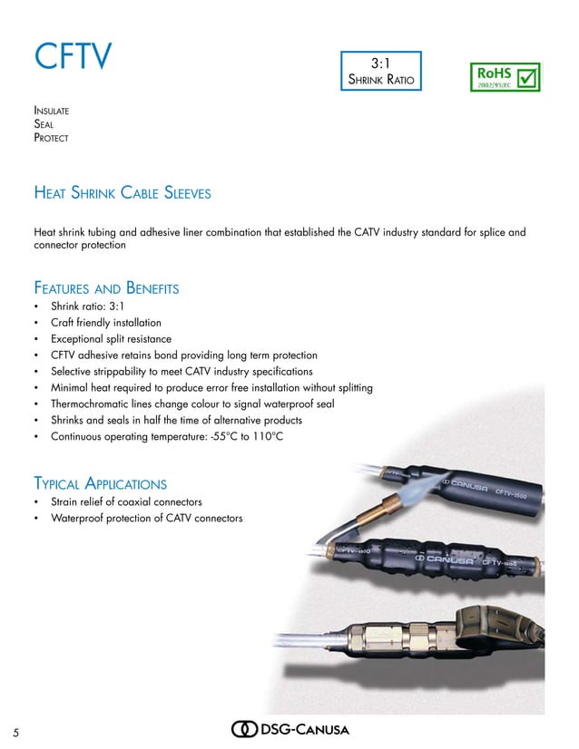 DSG Canusa Heat Shrink for Communications & Fibre Optics | PDF