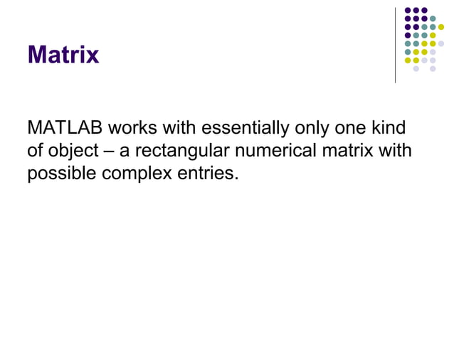 introduction of matlab programming with example | PPT