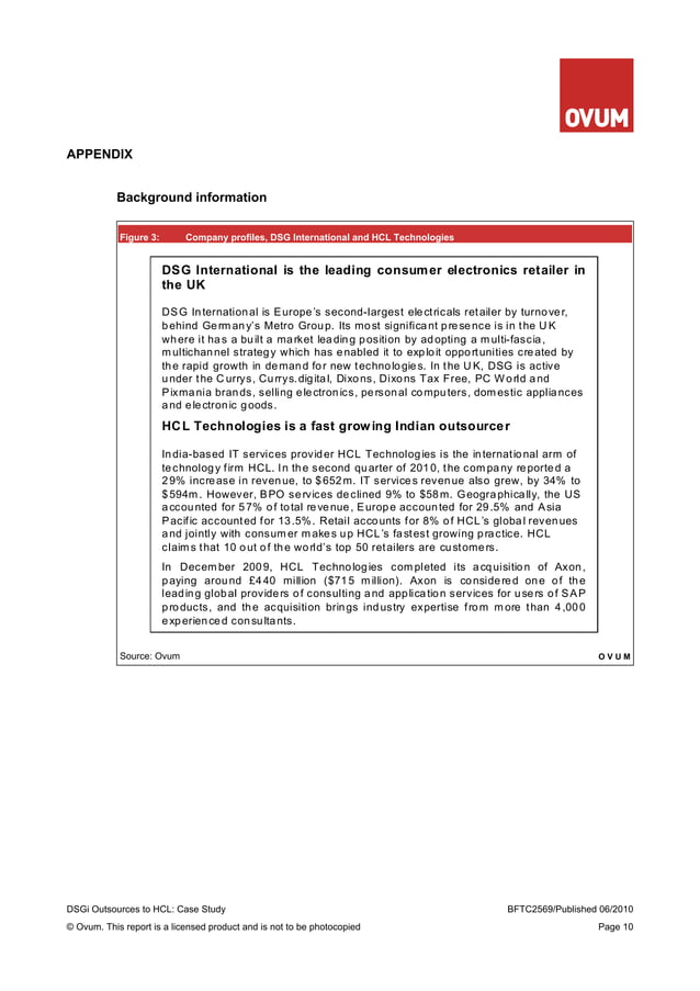 DSG outsources to HCL: a case study | PDF