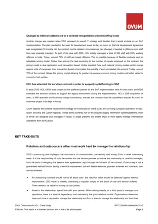 DSG outsources to HCL: a case study | PDF