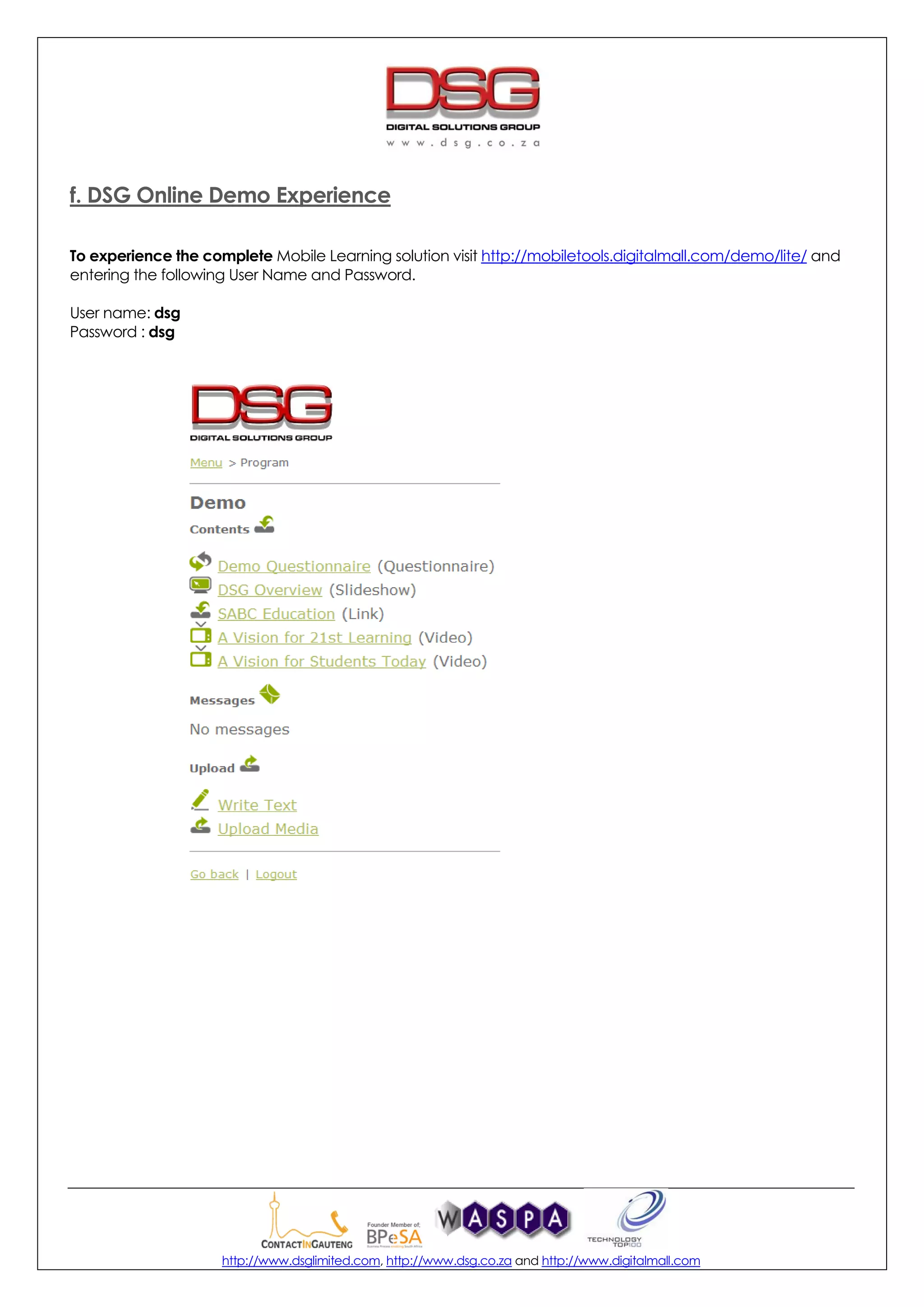 Dsg profile april 2012 | PDF