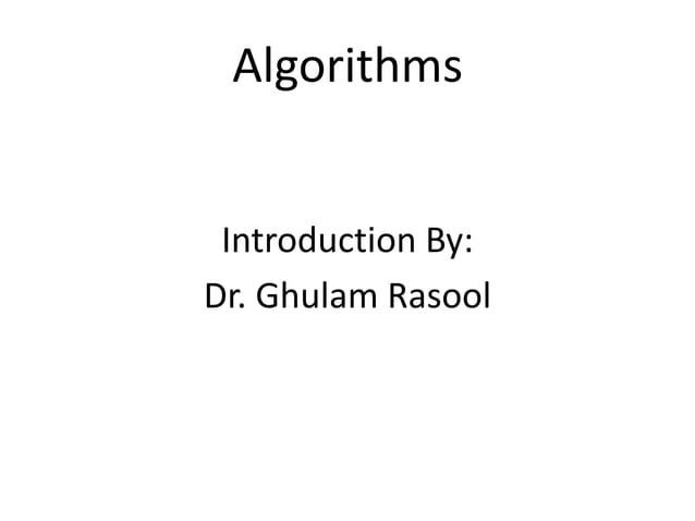 Introduction to Algorithm | PPTX