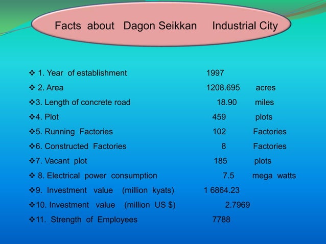 Dagon Seikkan Industrial City | PPTX | Asia Travel | Travel Locations