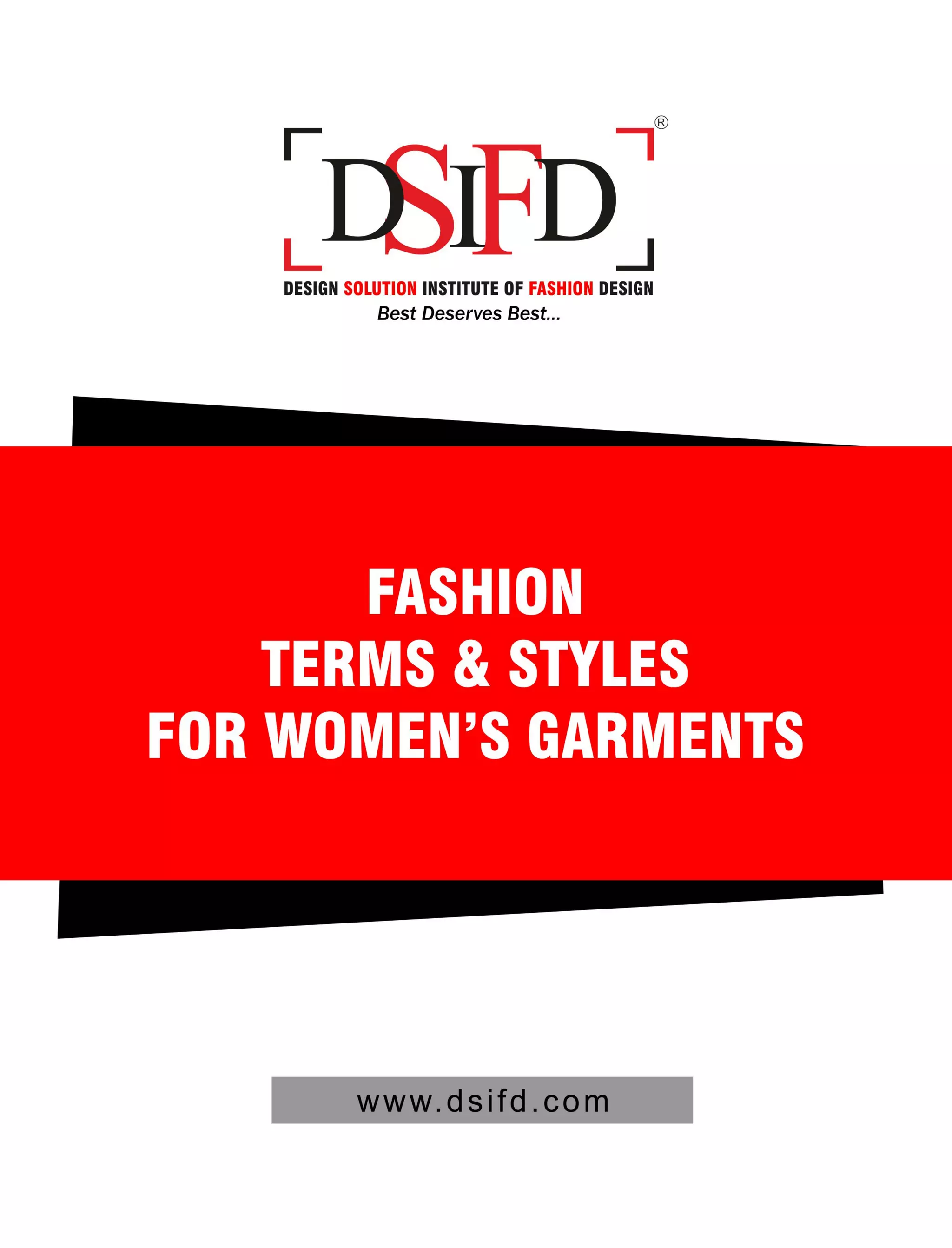 DSIFD Indore | Fashion Terms and Styles For Womens Garments | PDF