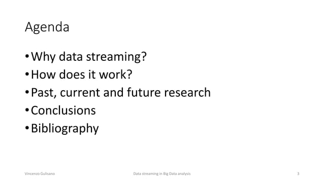 Data Streaming in Big Data Analysis | PPTX