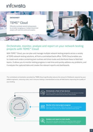 TEMS™ Cloud Datasheet | Infovista | PDF