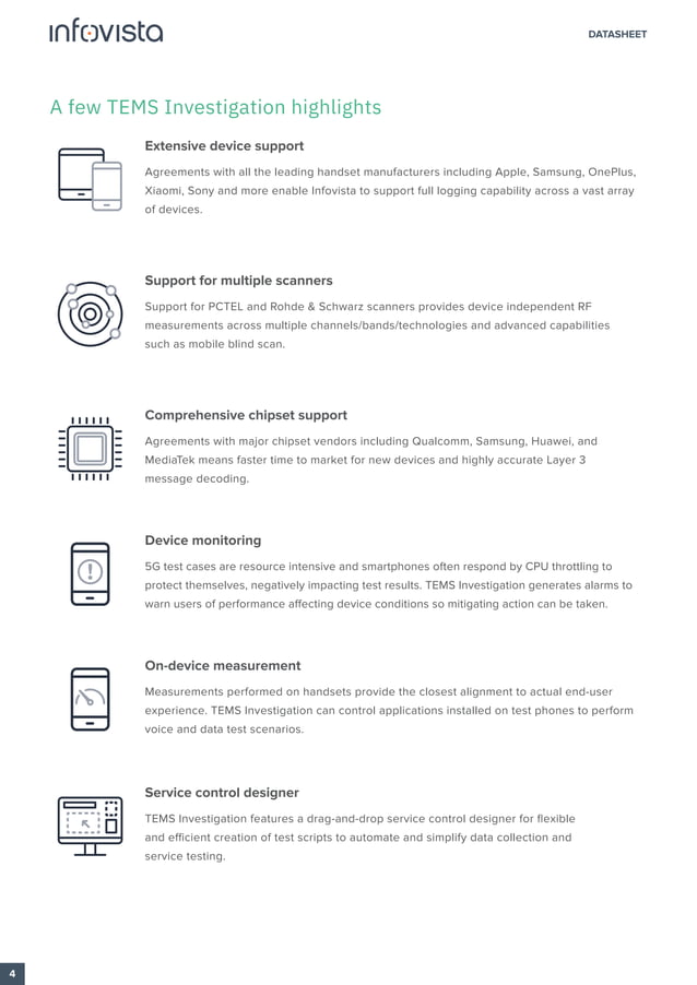 TEMS™ Investigation | Datasheet | Infovista | PDF