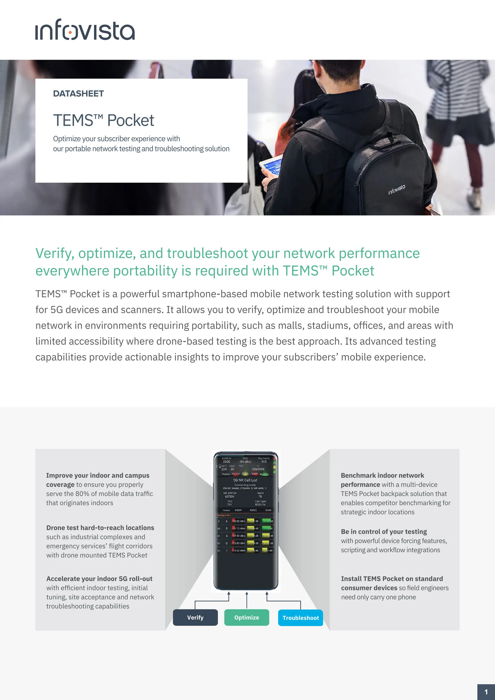 TEMS™ Pocket | Datasheet | Infovista | PDF