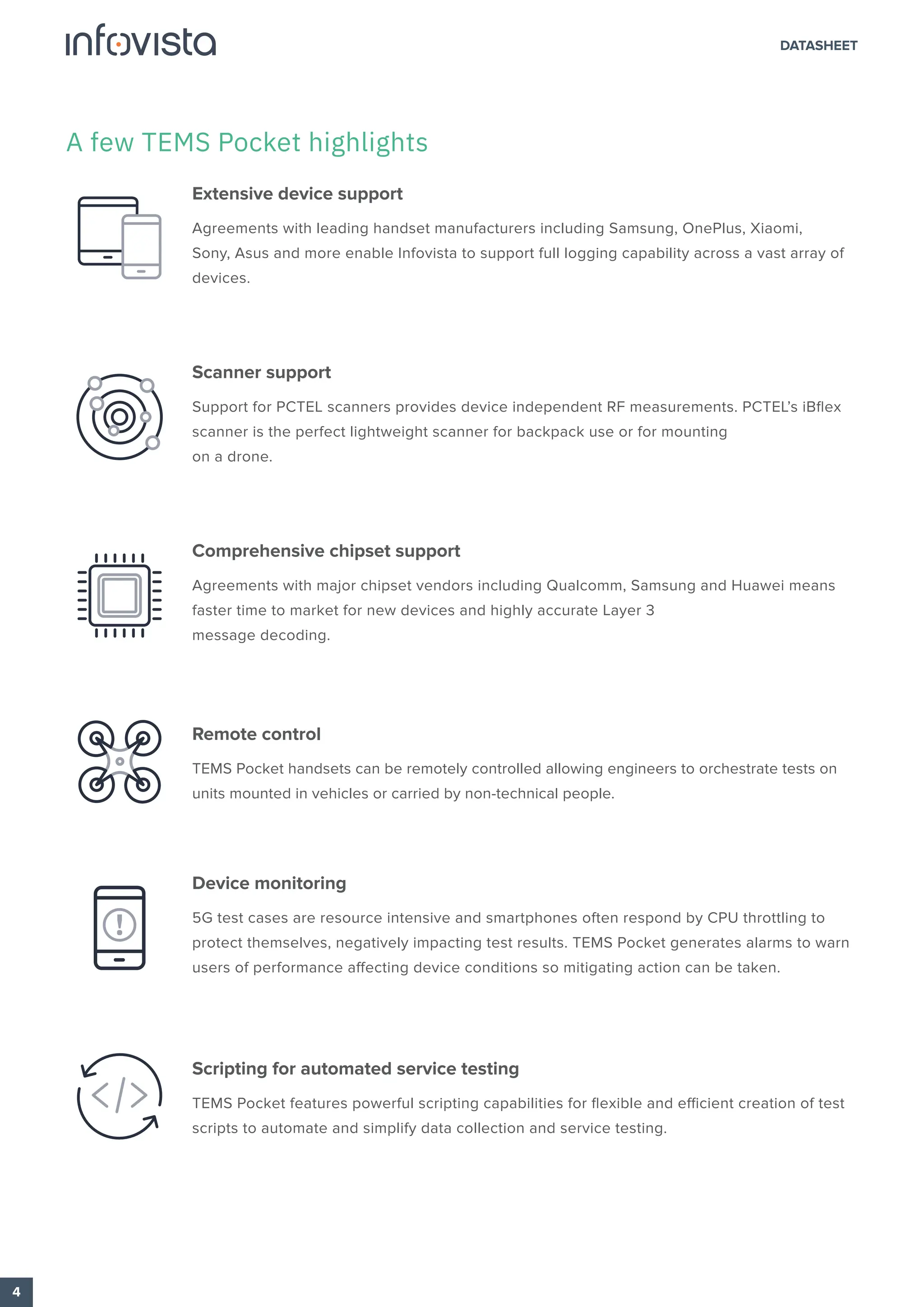 TEMS™ Pocket | Datasheet | Infovista | PDF