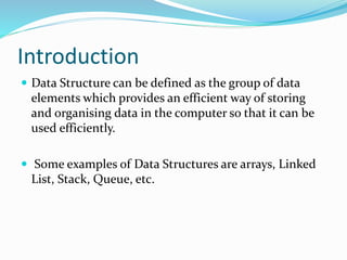 introduction to Data Structure and classification | PPTX