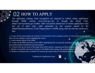 DSIR- R&D APPROVAL PROCESS & APPLICATION | PDF