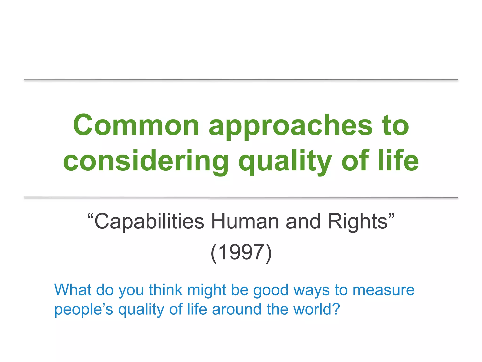 Martha Nussbaum on the "capabilities approach" | PPTX