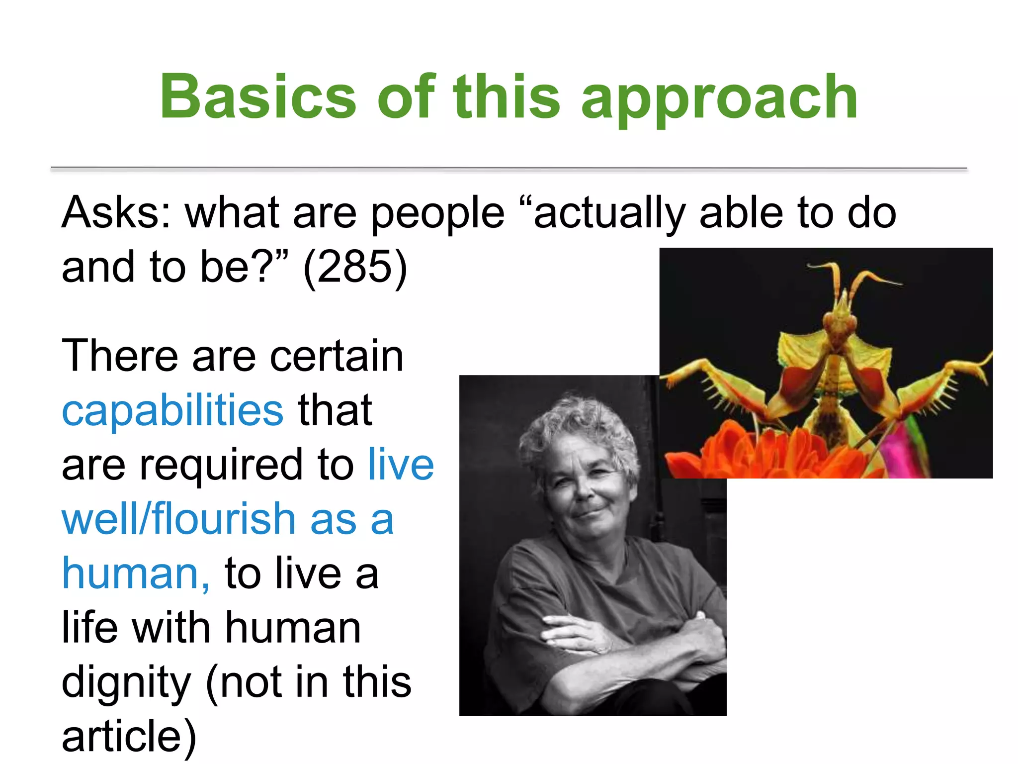 Martha Nussbaum on the "capabilities approach" | PPTX