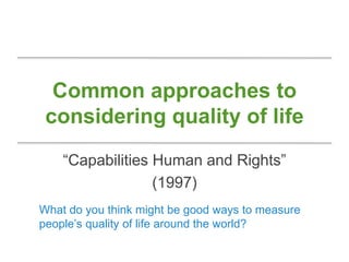 Martha Nussbaum on the "capabilities approach" | PPTX