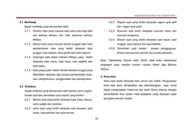 Dskp kssm bahasa melayu tingkatan 1 | PDF