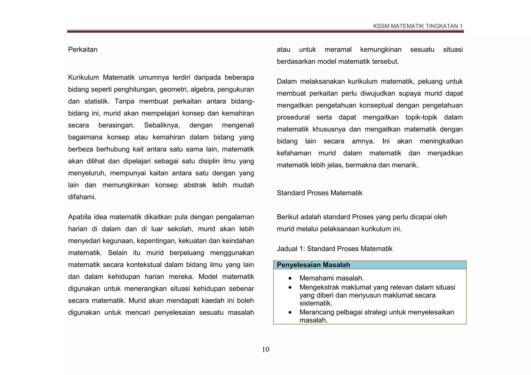 DSKP MATEMATIK KSSM TINGKATAN 1 | PDF