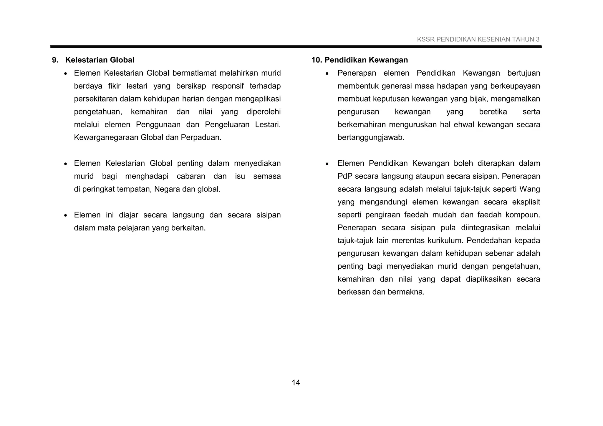 DSKP kssr pendidikan kesenian seni visual tahun 3 | PDF