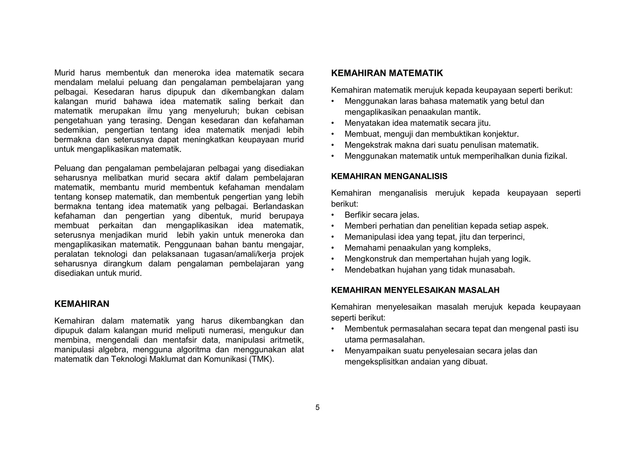 Dskp matematik tahun 5 sk | PDF