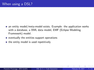 Domain Specific Languages and C++ Code Generation | PPT