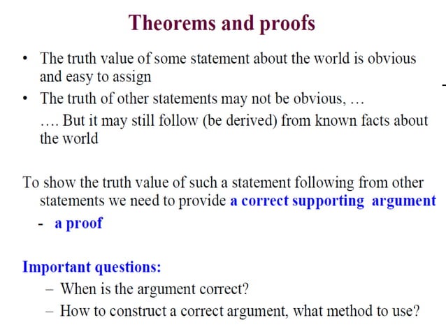 Discrete Structures |Topic: Logic and Proofs | PPT