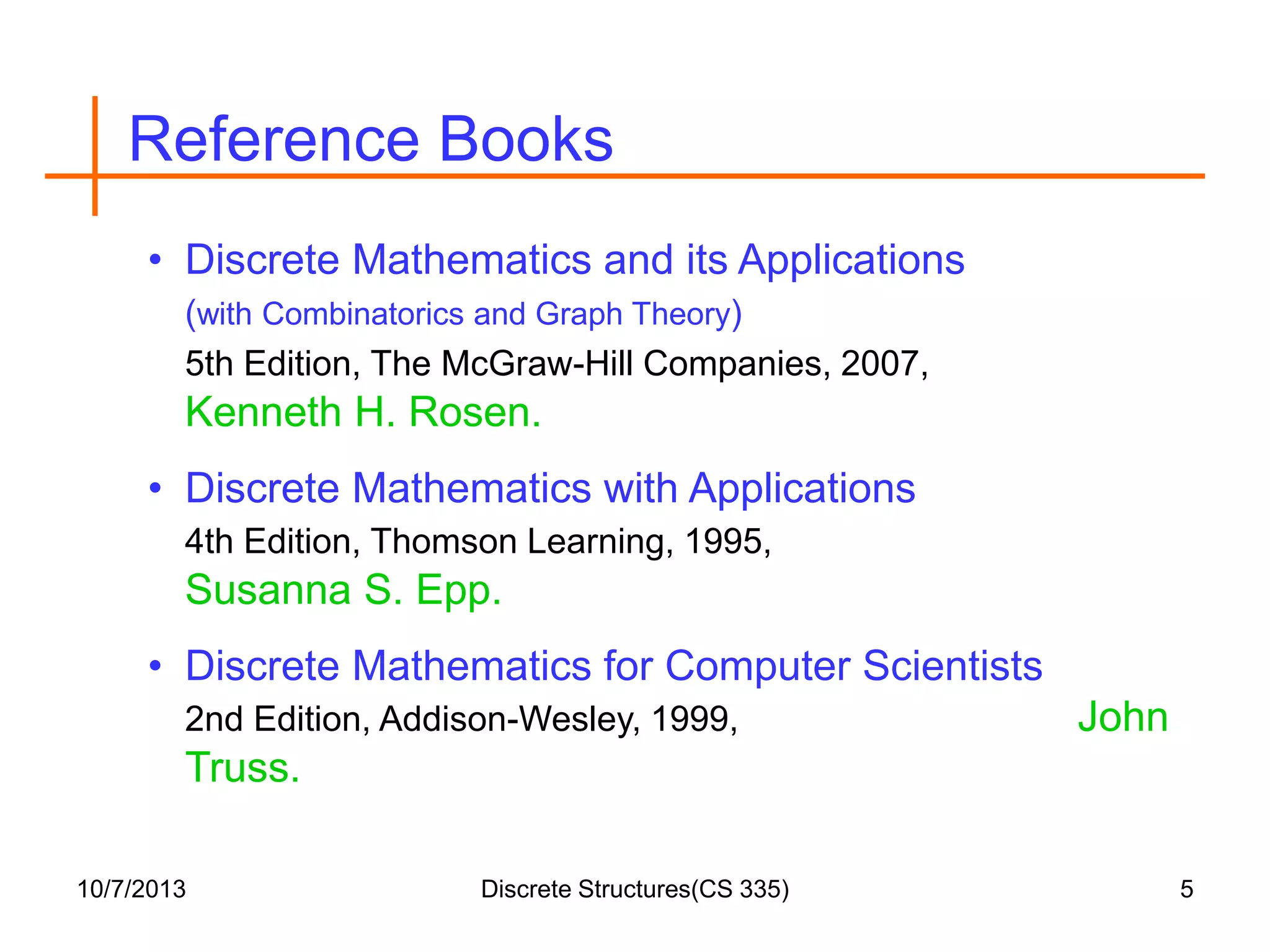 Discrete Structures. Lecture 1 | PDF