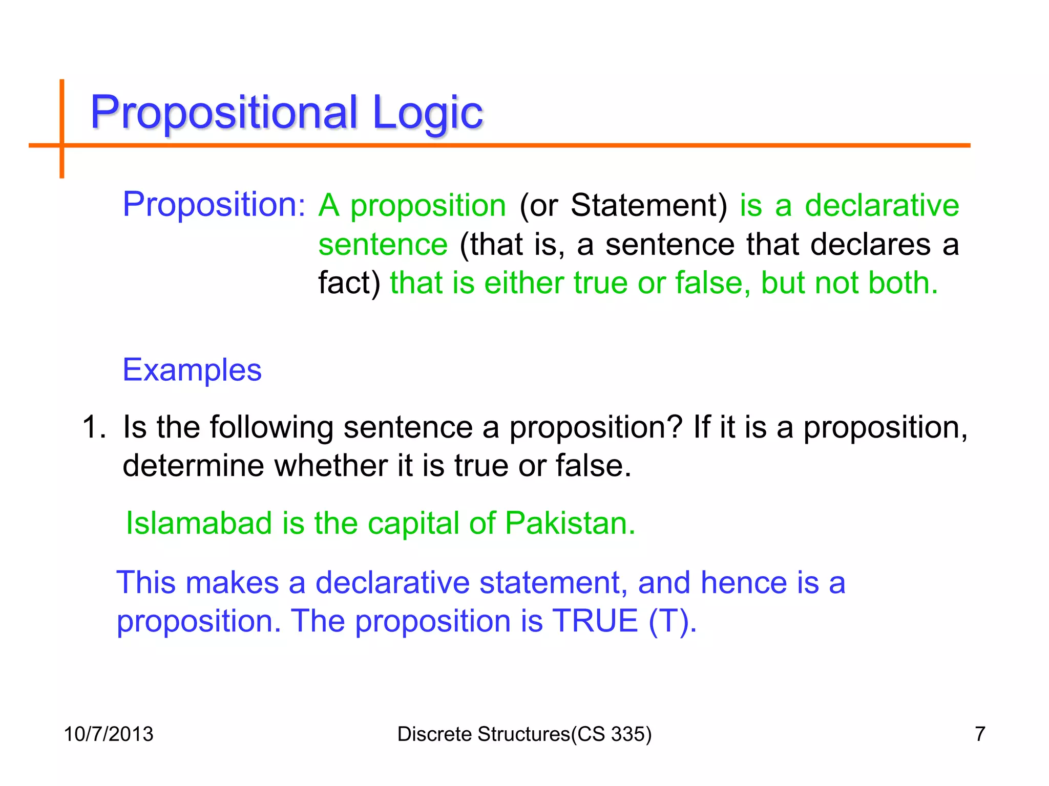 Discrete Structures. Lecture 1 | PDF