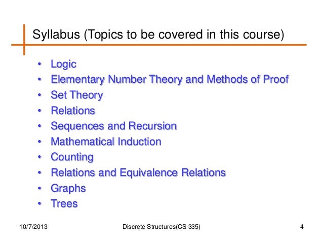 Discrete Structures Lecture 1