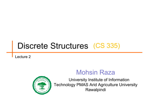 Discrete Structures lecture 2 | PDF