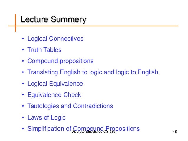Discrete Structures Lecture 2
