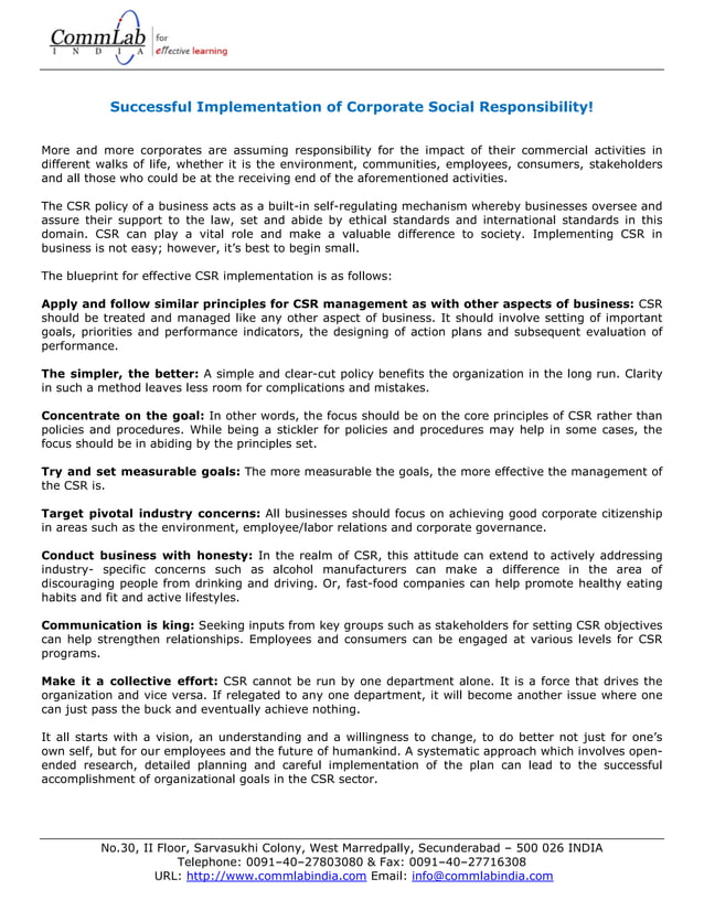 What are the simple steps for successful implementation of corporate ...