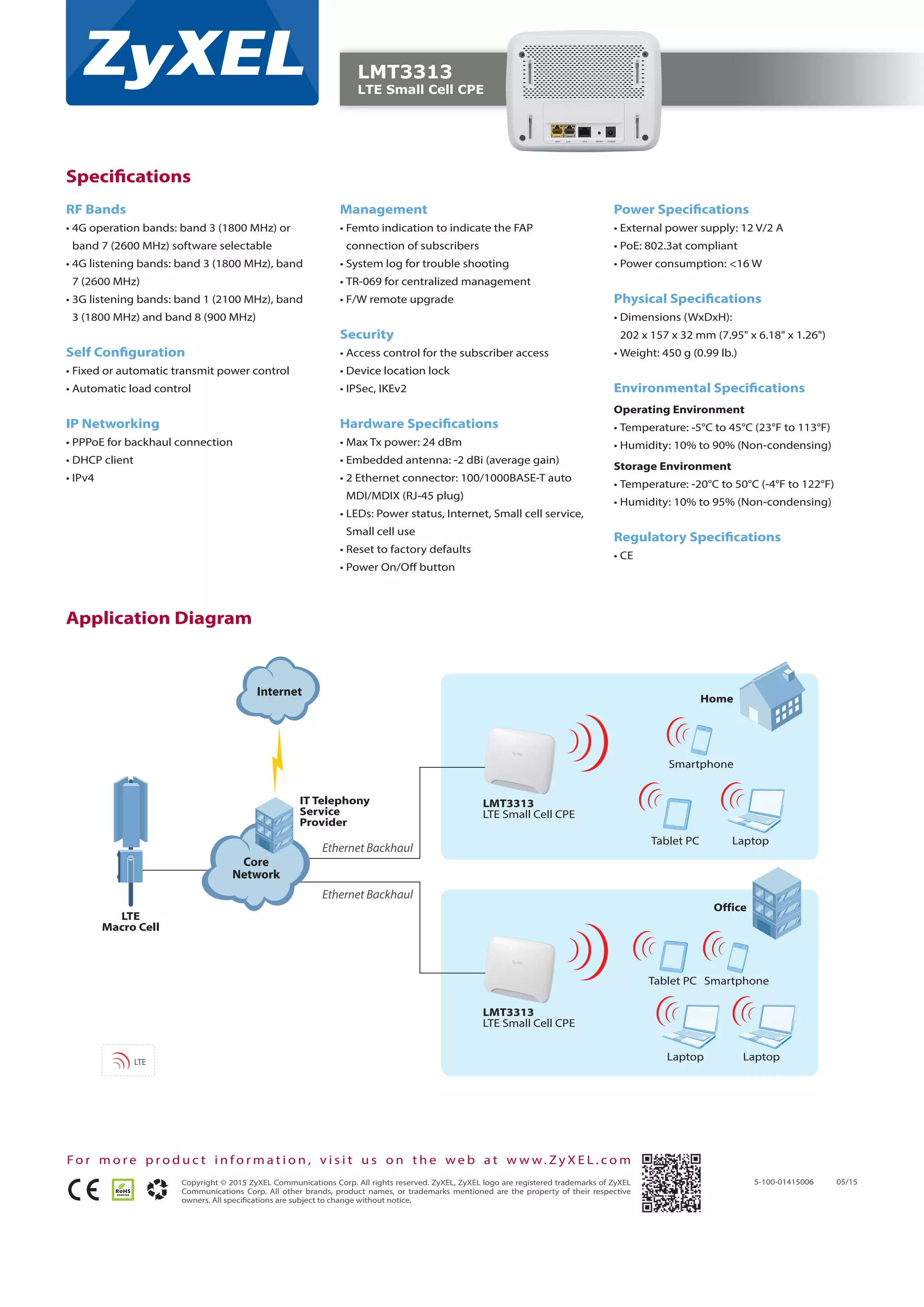 ZyXEL LMT3313 LTE Small Cell CPE | PDF
