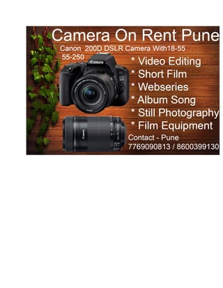 Dslr camera rent pune camera on hire pune | PDF