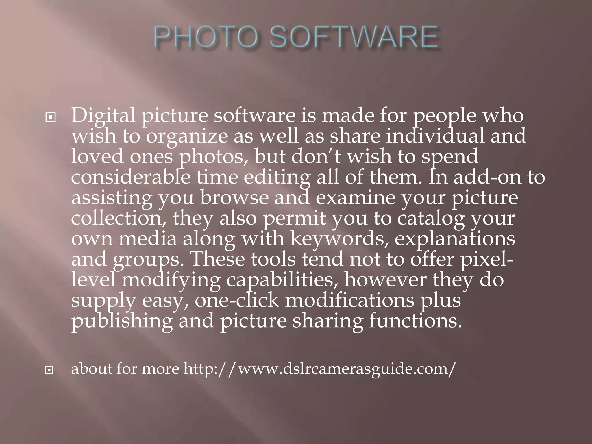 Dslr cameras guide | PPT